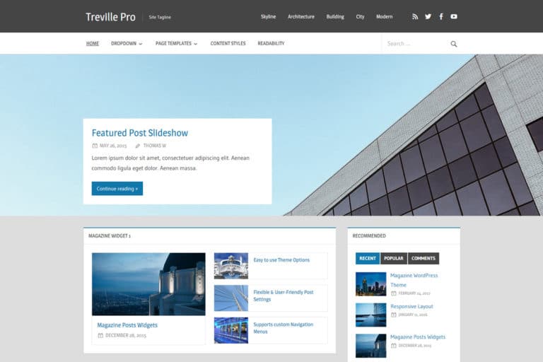 Our newest theme called Treville is now available – ThemeZee