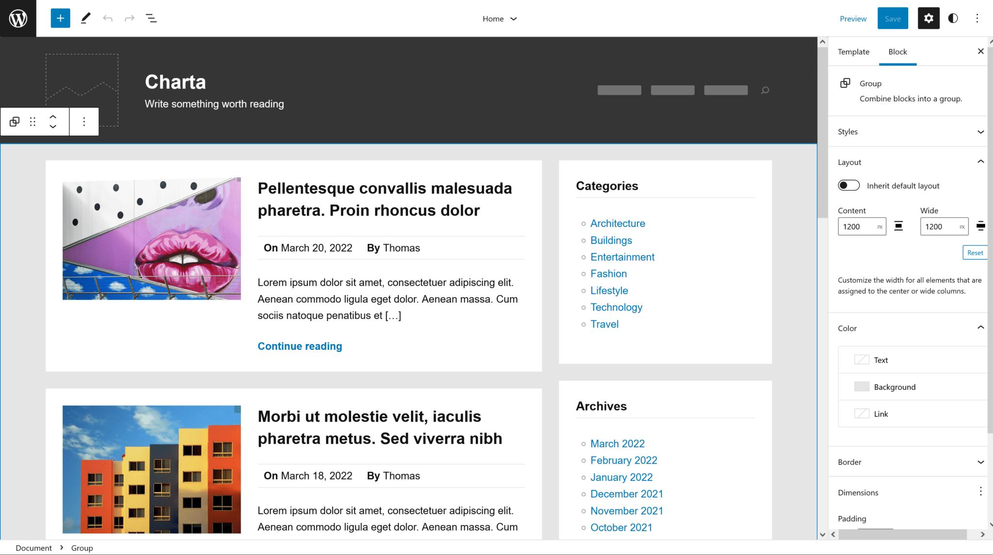 Charta Documentation – ThemeZee